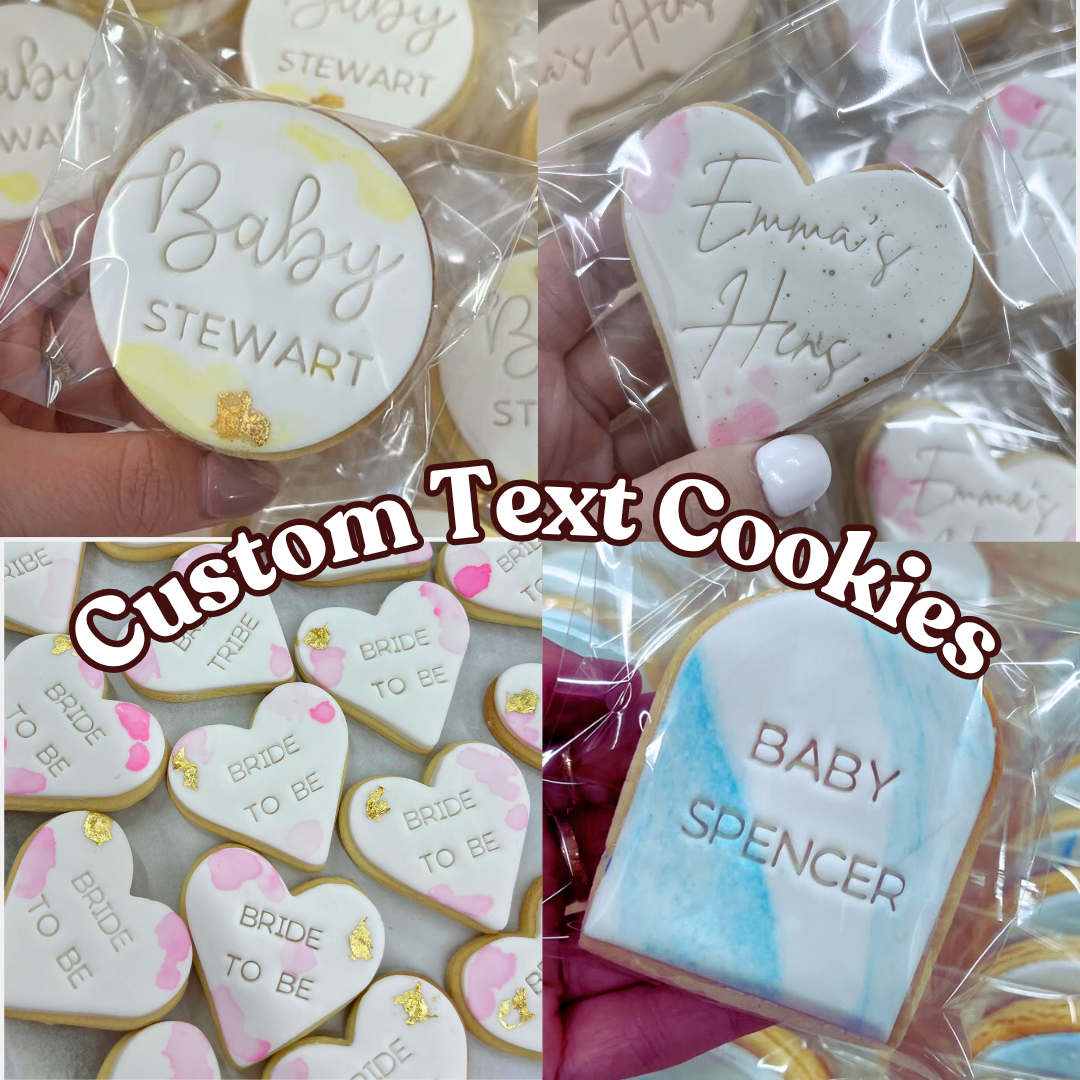 Custom Text Cookies (min 30) – Whip Cakes
